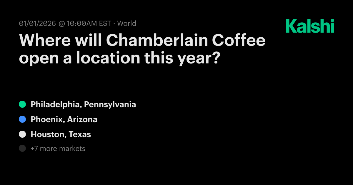 Where will Chamberlain Coffee open a location this year? Odds ...